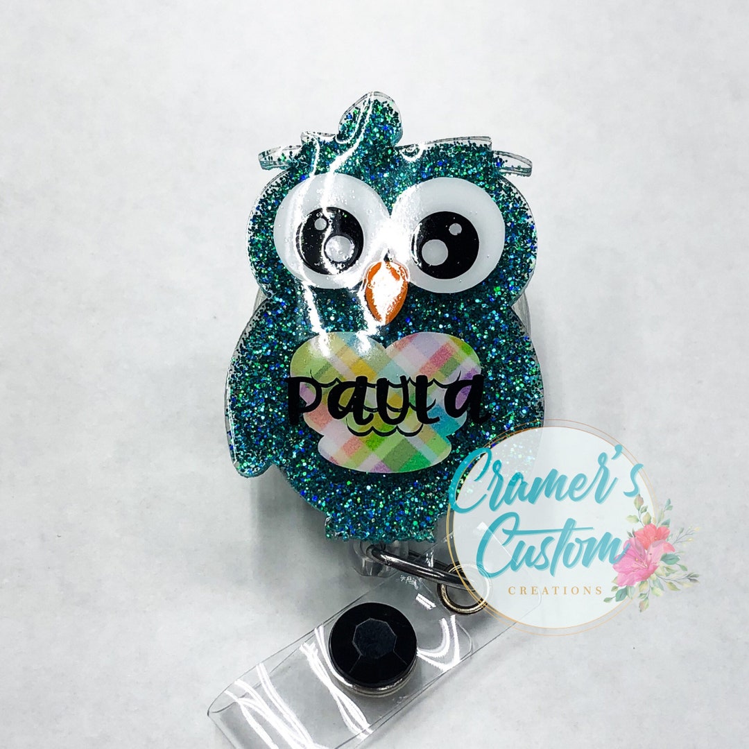 Custom Owl Badge Reel - Etsy