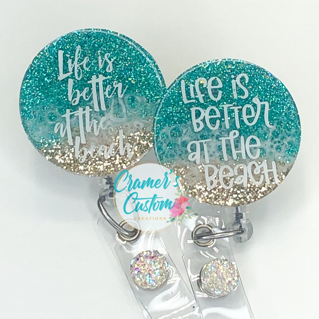 Custom Circle Badge Reel - Beachy Badge Reel - Etsy
