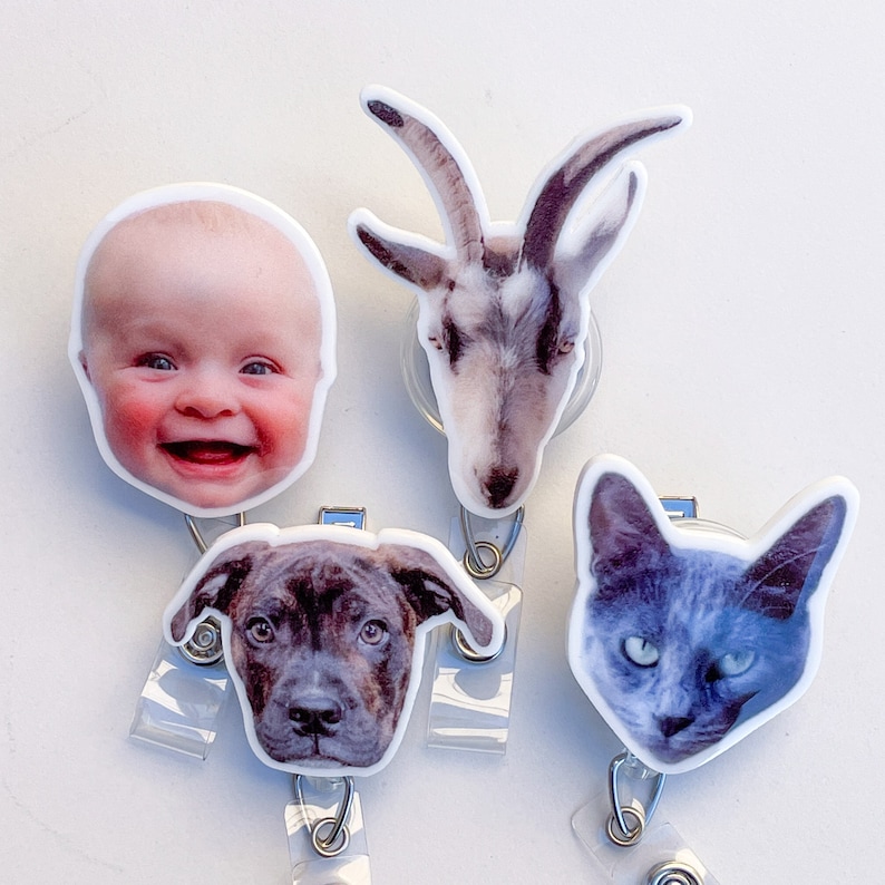 Custom Cut Badge Reel Photo Badge Reel Mom Gift - Etsy