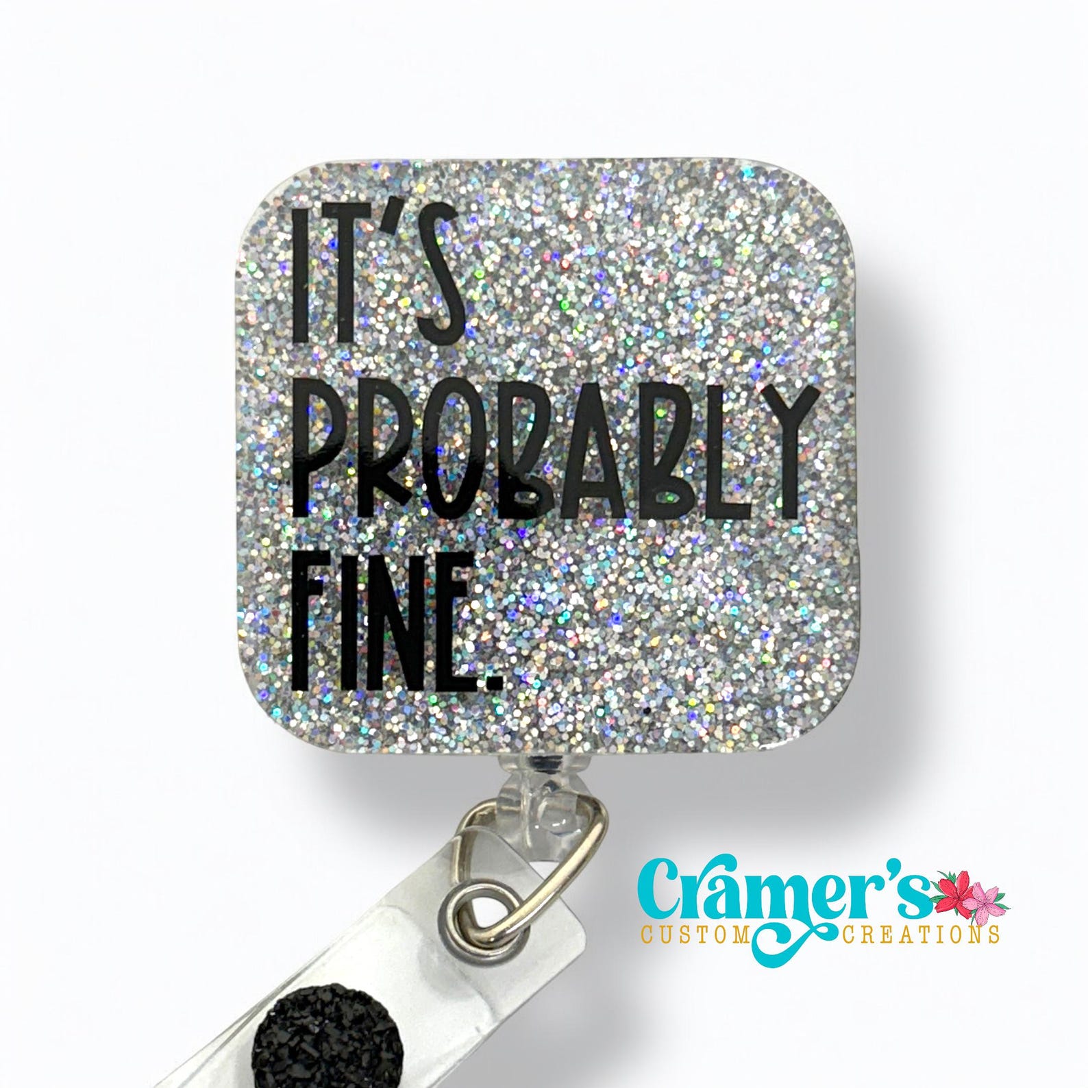 It's Probably Fine Badge Reel - Funny Badge Reel- Snarky Badge Reel - Etsy