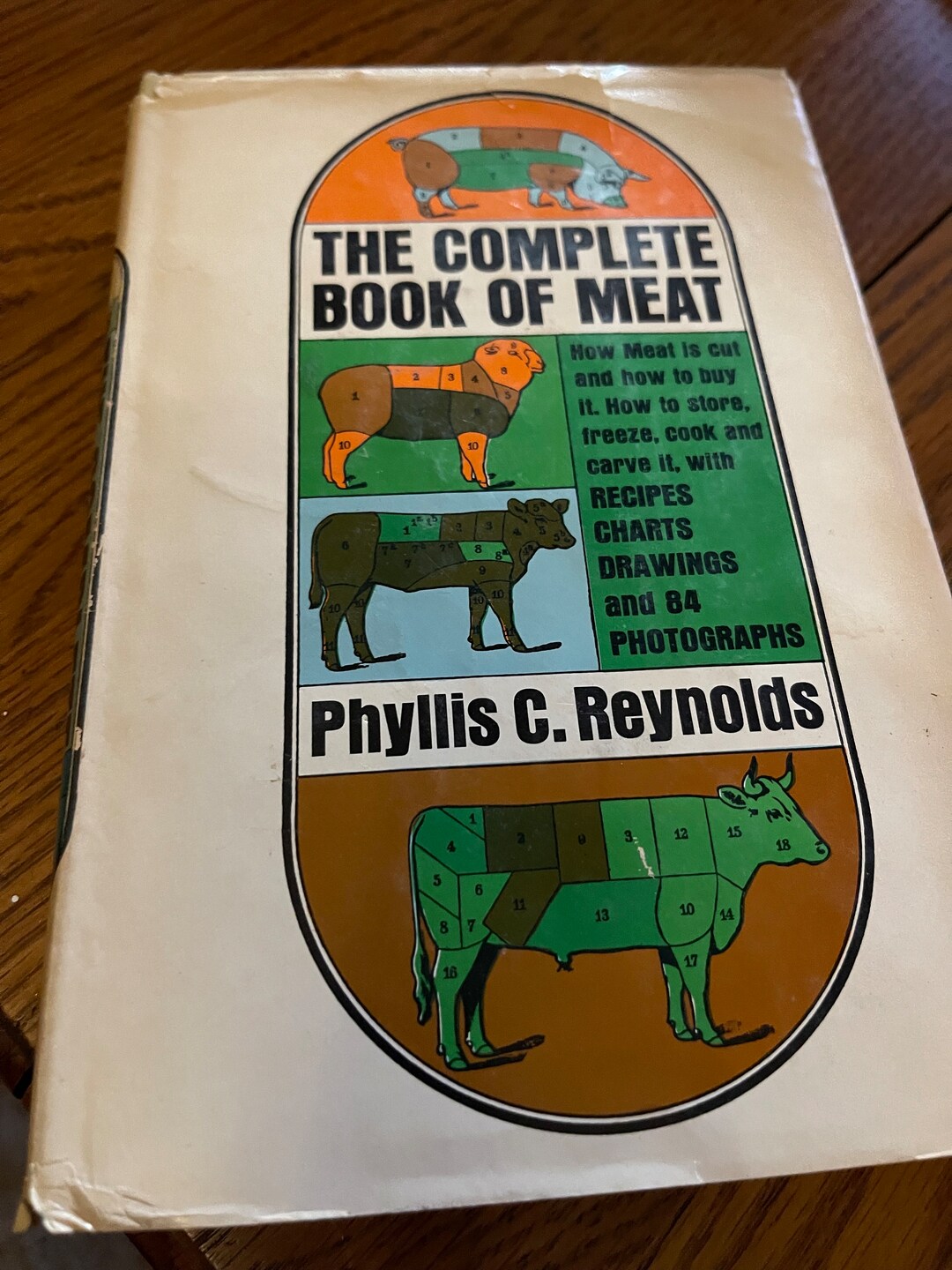 1965 the Complete Book of Meat Cookbook Recipes Charts Drawings Phyllis ...
