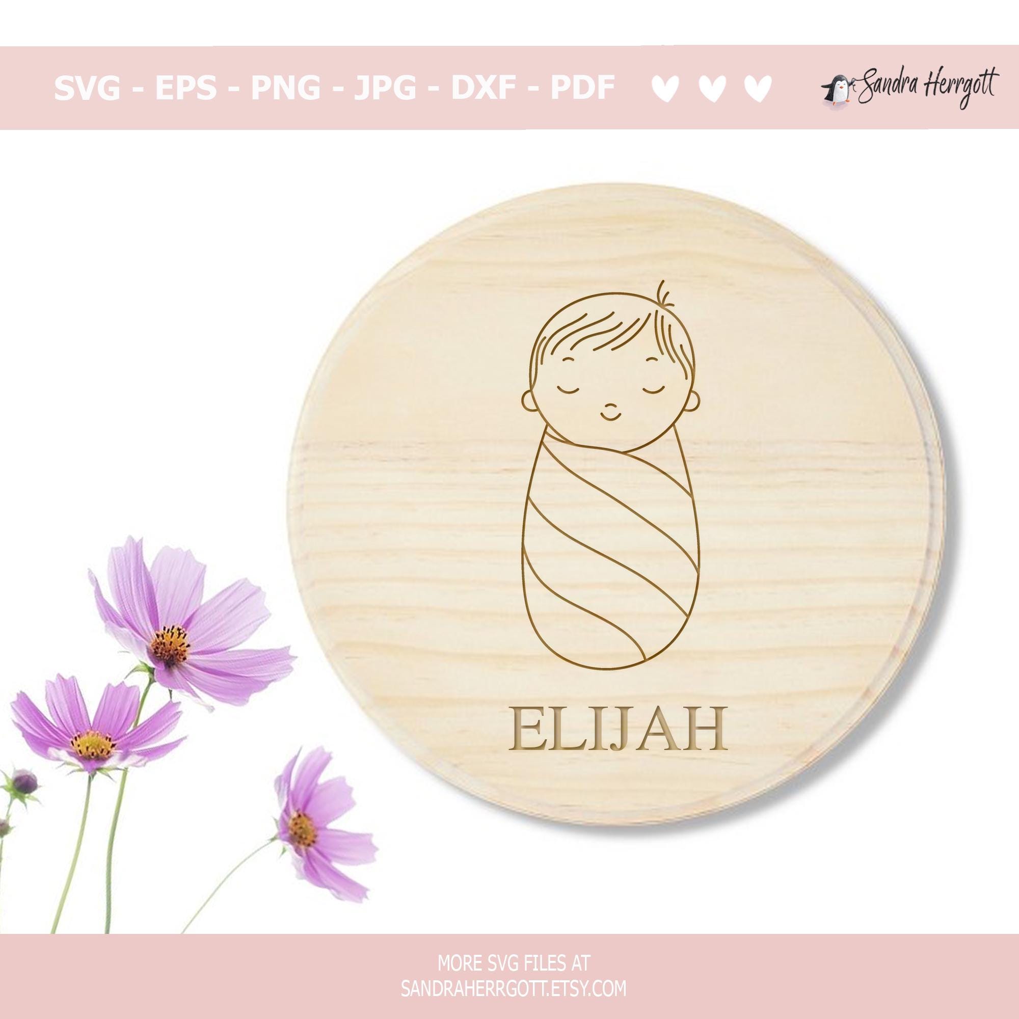Wrapped Baby Plotter File Svg Dxf Png Eps Jpg Pdf Cute Child Cricut Boy ...