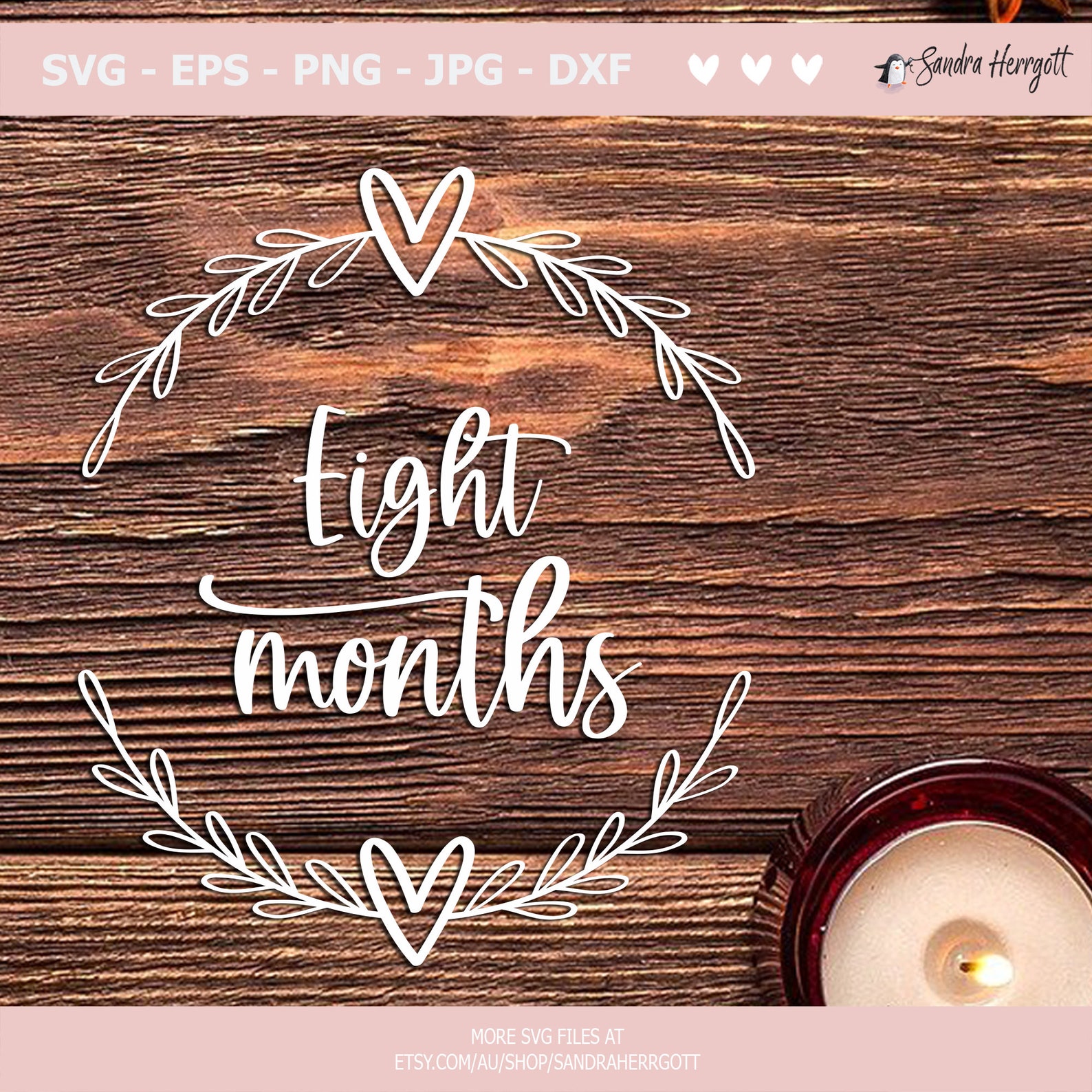 Baby Milestone Plotter Files SVG DXF PNG Leaves Laurel Wreath - Etsy