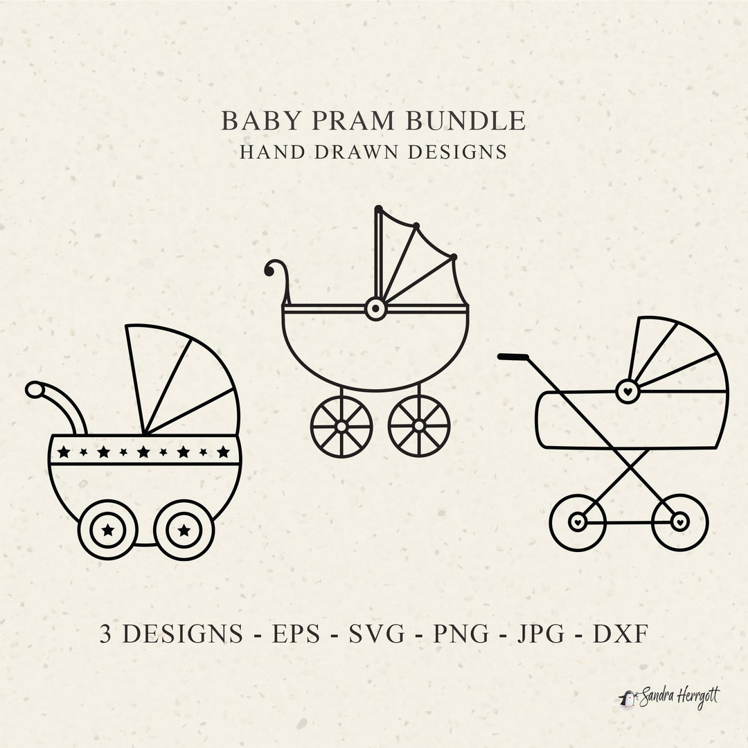 Pram Plotter File Svg Dxf Png Motherhood Cricut Baby Shower Silhouette ...