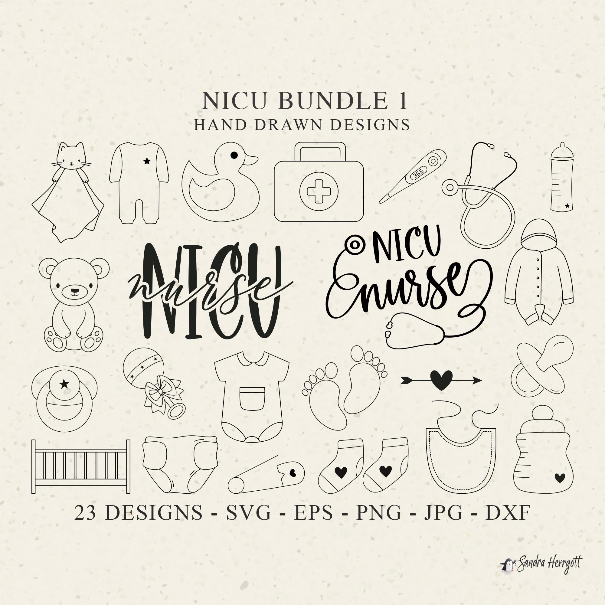 NICU Nurse Plotter File Svg Dxf Eps Png Baby Feet Cricut Clothes ...