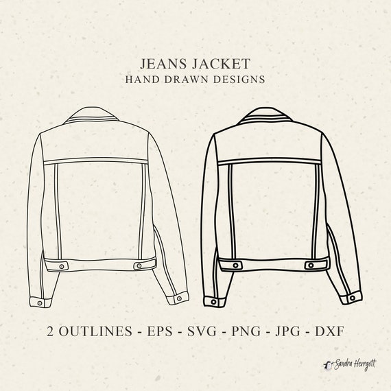 Jeans Jacket Plotter File Svg Dxf Eps Png Jpg Clothes Cricut - Etsy