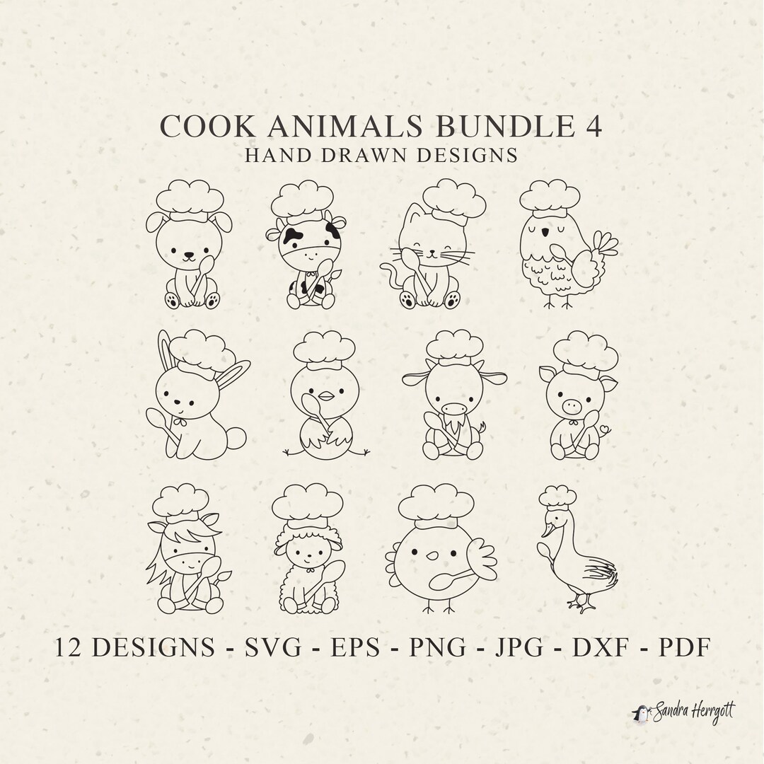 Farm Animal Cook Plotter File Svg Dxf Png Jpg Pdf Baby Goose Cricut ...