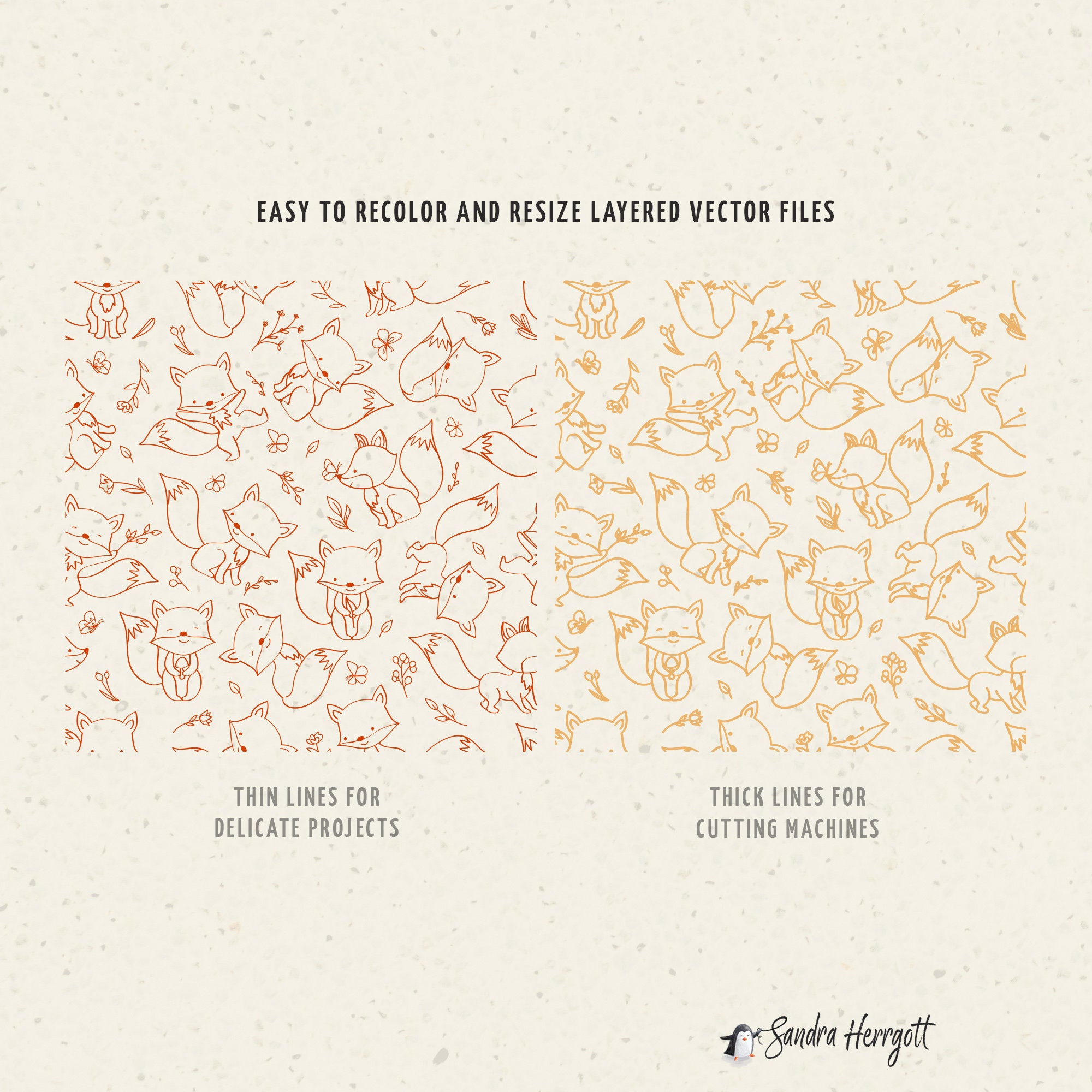 Cute Fox Seamless Pattern Svg Dxf Png Jpg Baby Animal Cricut - Etsy