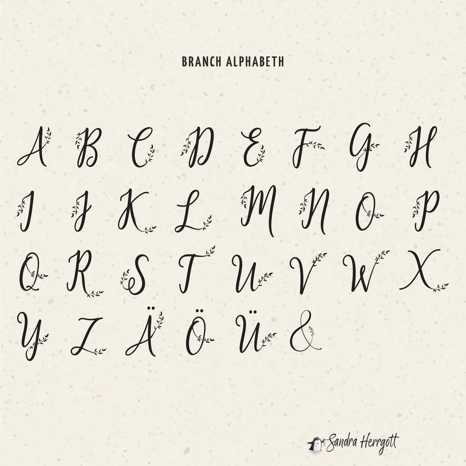Branch Alphabet Plotter File Svg Dxf Eps Png Jpg Pdf Letter Cricut ...
