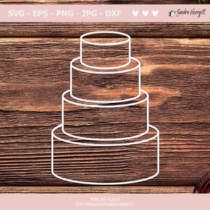 Layered Cake Plotter File Svg Dxf Png Jpg Eps Pdf 2 3 4 5 6 Tier ...