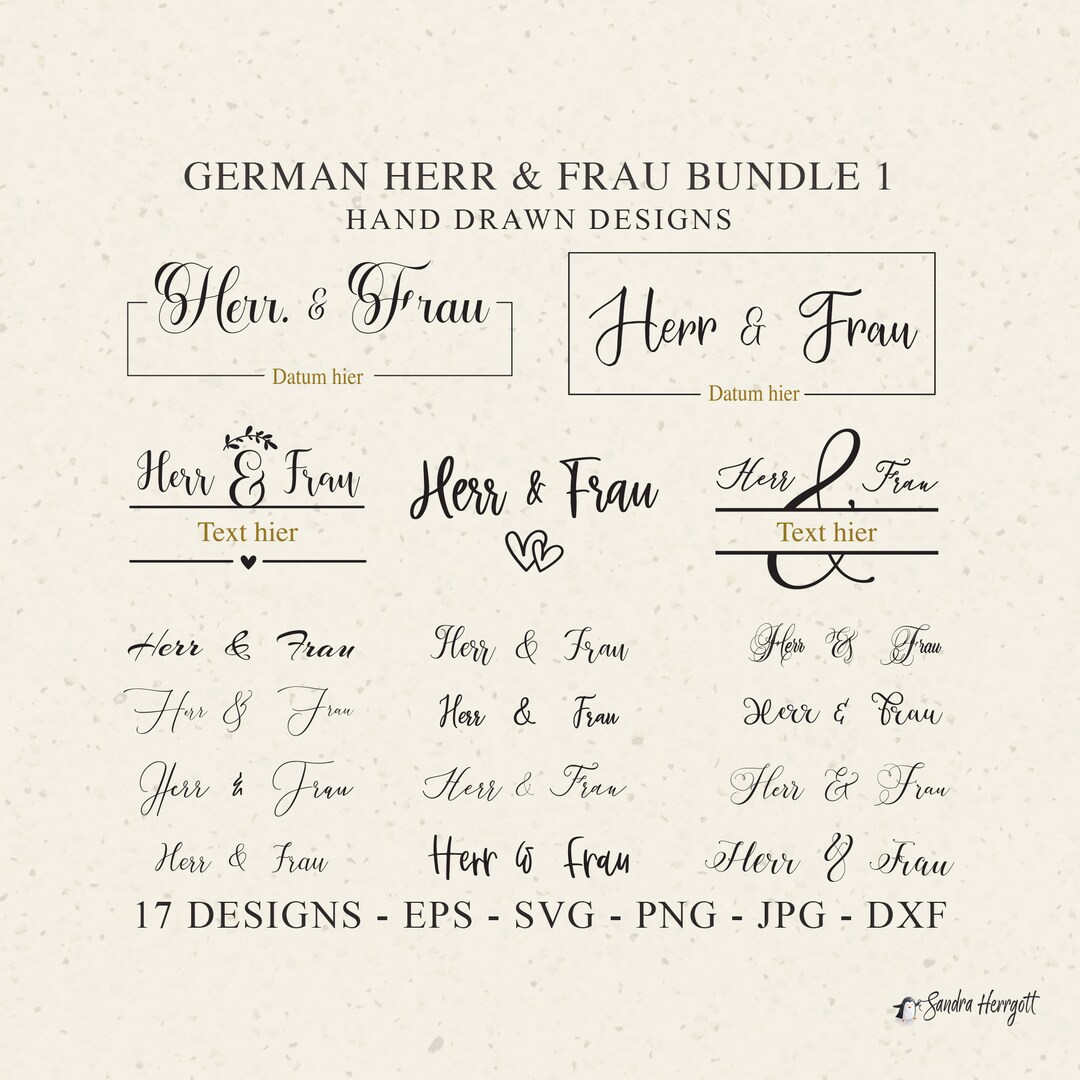 German Herr & Frau Plotter File Svg Dxf Eps Png Jpg Split - Etsy
