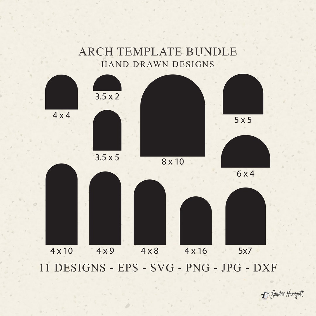 Arch Template Plotter File Svg Dxf Png Jpg Eps Pdf Wedding Cricut ...