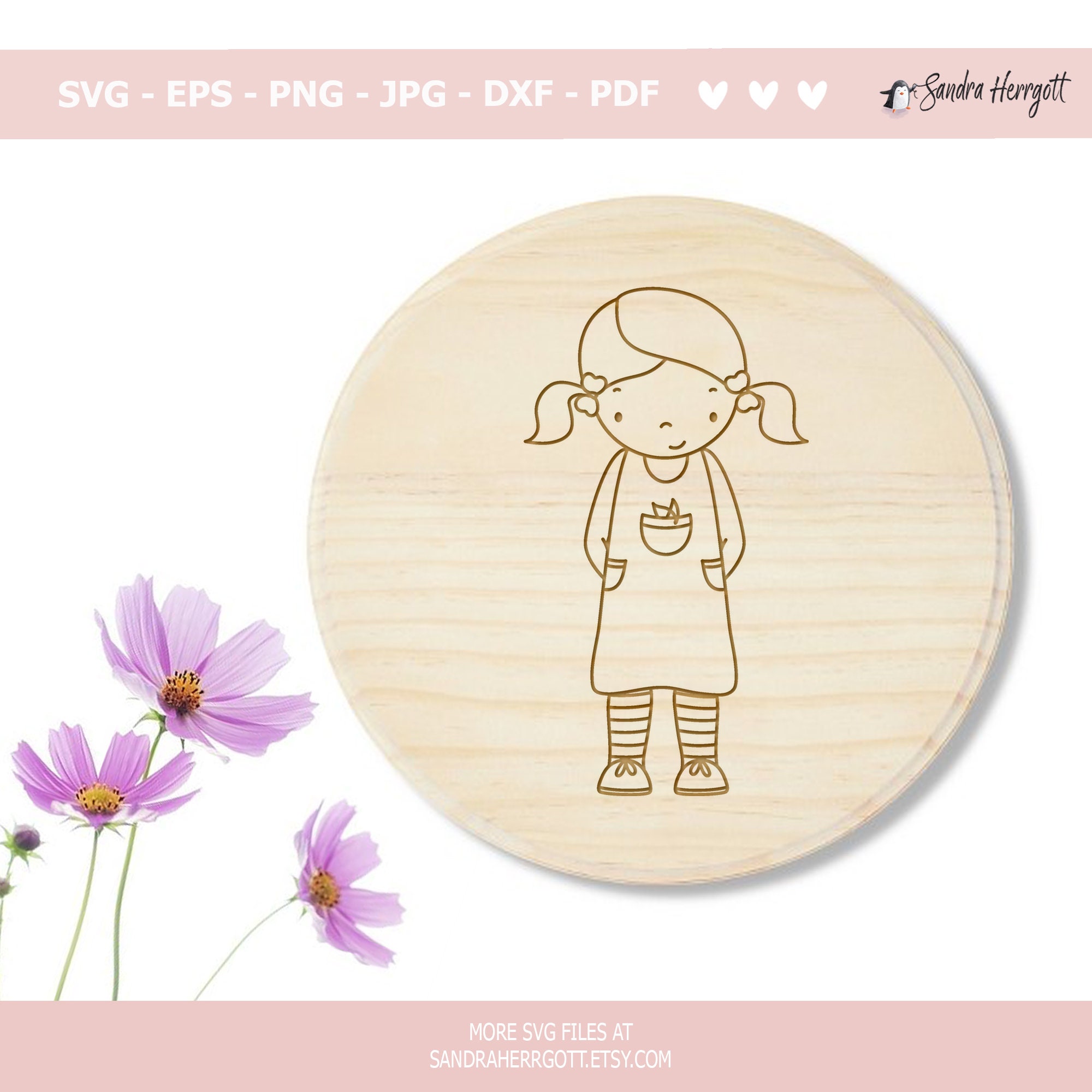 Cute Cheeky Girl Plotter File Svg Dxf Png Jpg Pdf Nursery Decor Cricut ...