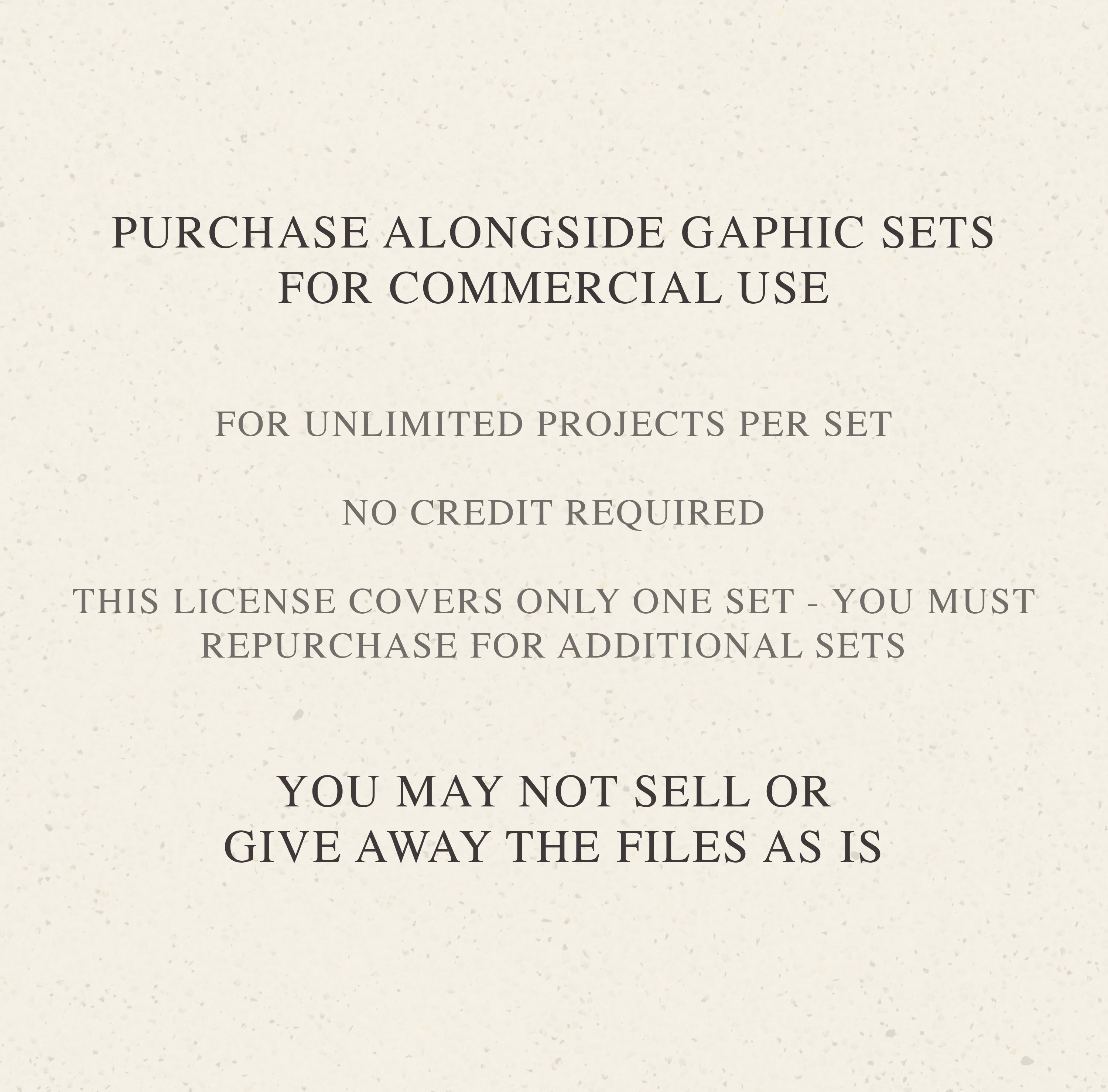 Unlimited Commercial License for One Set No Credit Required - Etsy