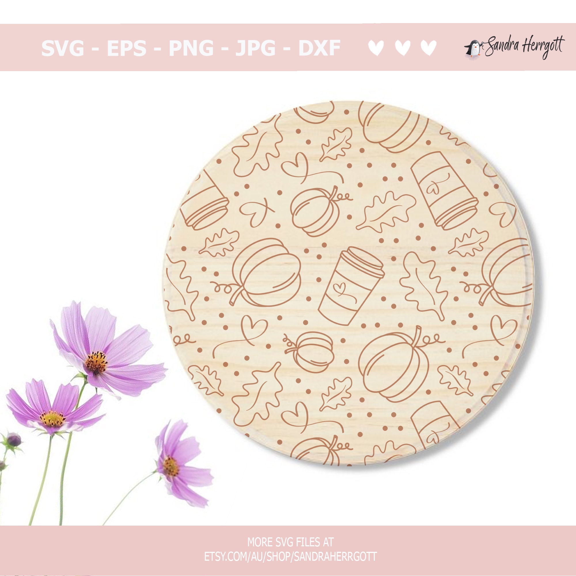 Autumn Seamless Pattern Svg Dxf Png Eps Jpg Fall Cricut Oak - Etsy