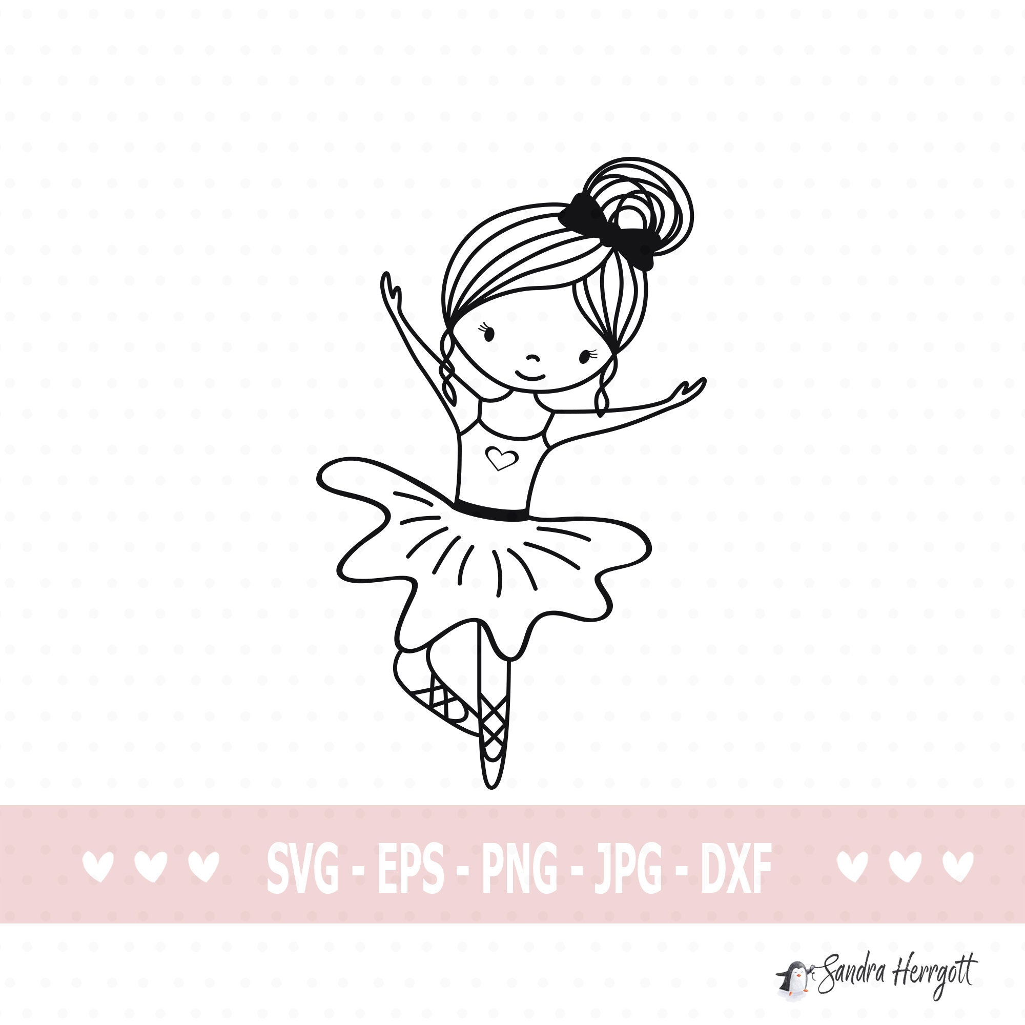 Cute Ballerina Plotter File Svg Dxf Png Eps Jpg Dance Ballet | Etsy