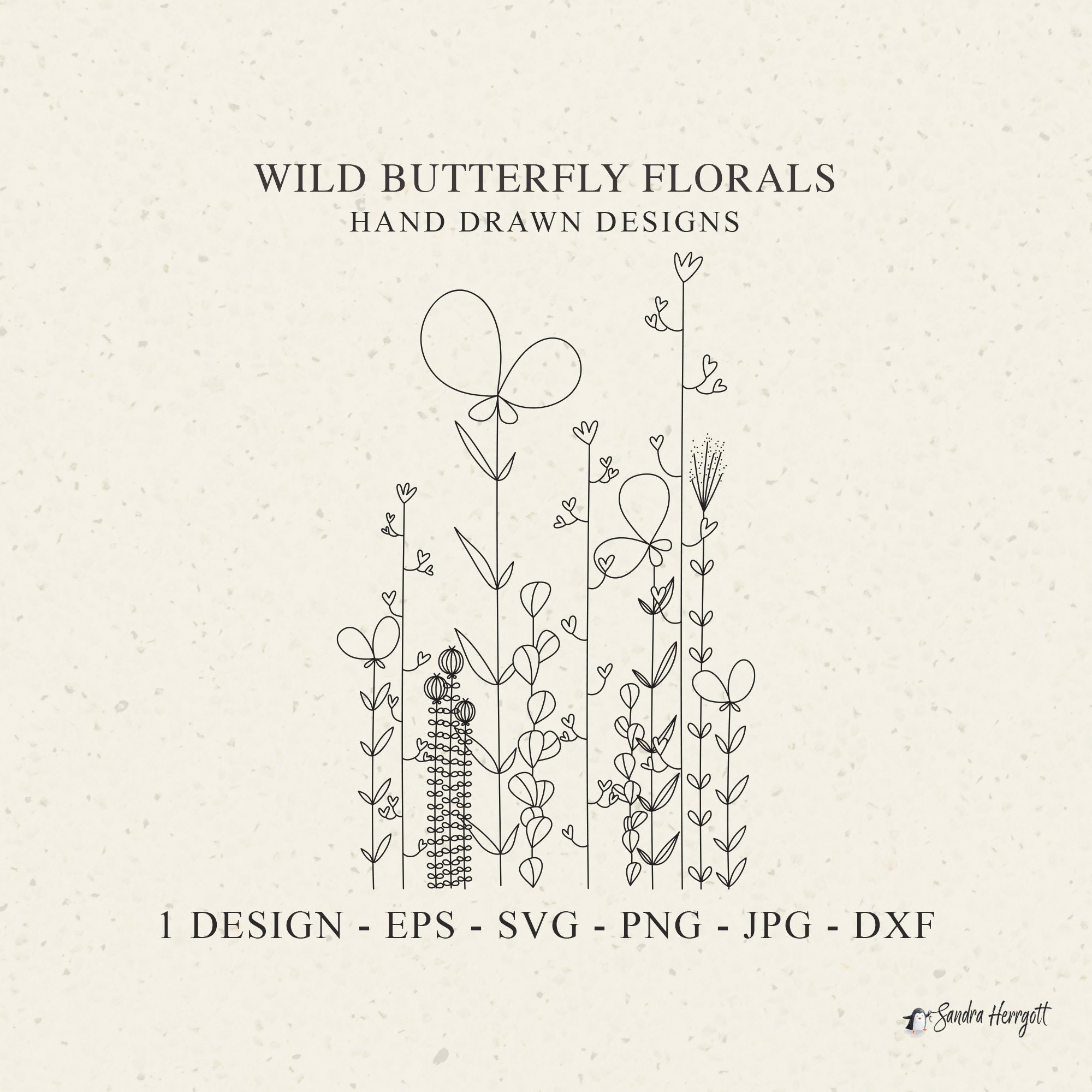 Wild Butterfly Florals Plotter File Svg Dxf Eps Png Pdf Jpg - Etsy