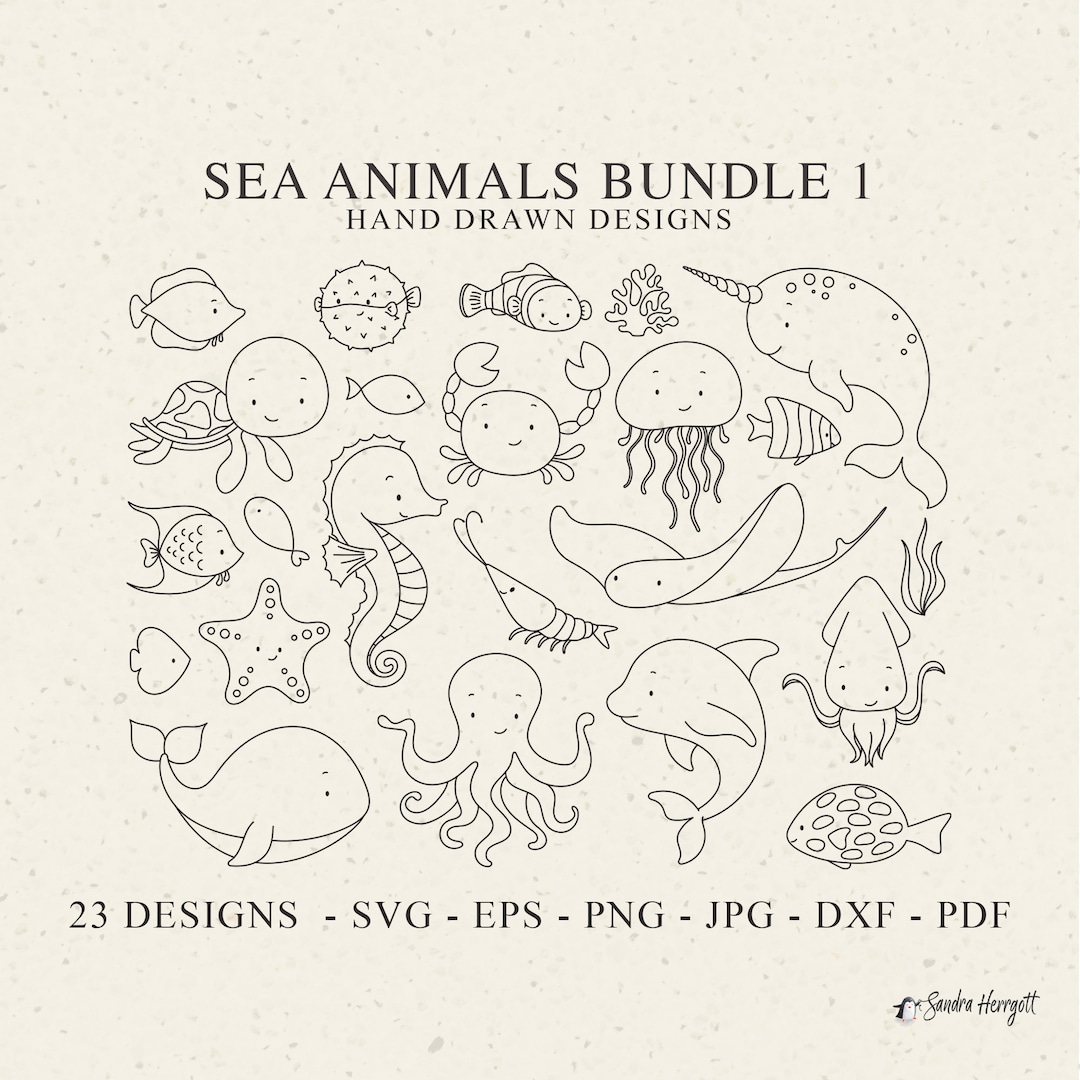 Sea Animal Plotter File Svg Dxf Png Jpg Cricut Baby Turtle Silhouette ...