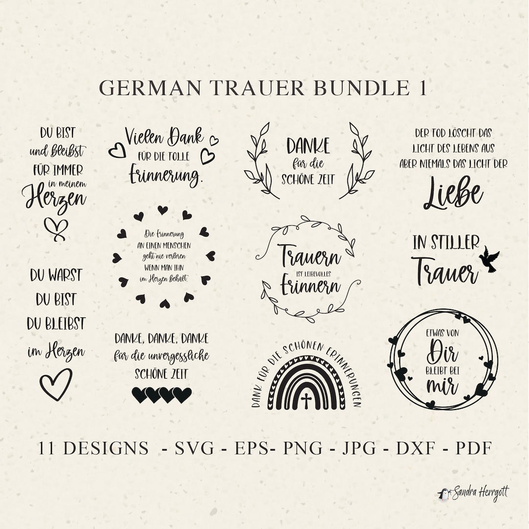 German Trauer Plotter File Svg Dxf Png Jpg Pdf Bible Verse Cricut Cross ...