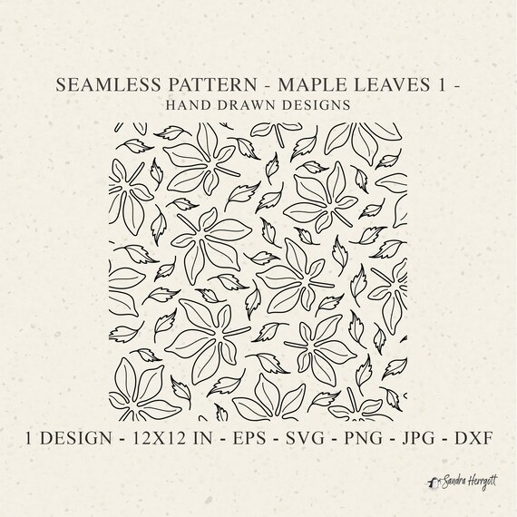Maple Leaf Pattern Svg Dxf Png Eps Jpg Fall Cricut Autumn - Etsy