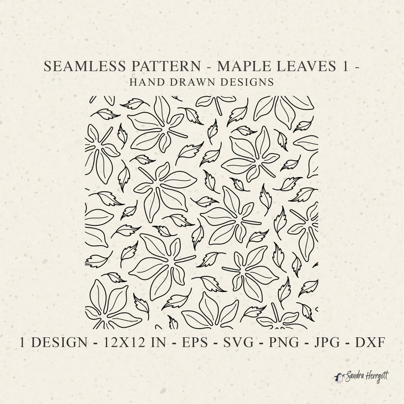 Maple Leaf Pattern Svg Dxf Png Eps Jpg Fall Cricut Autumn - Etsy
