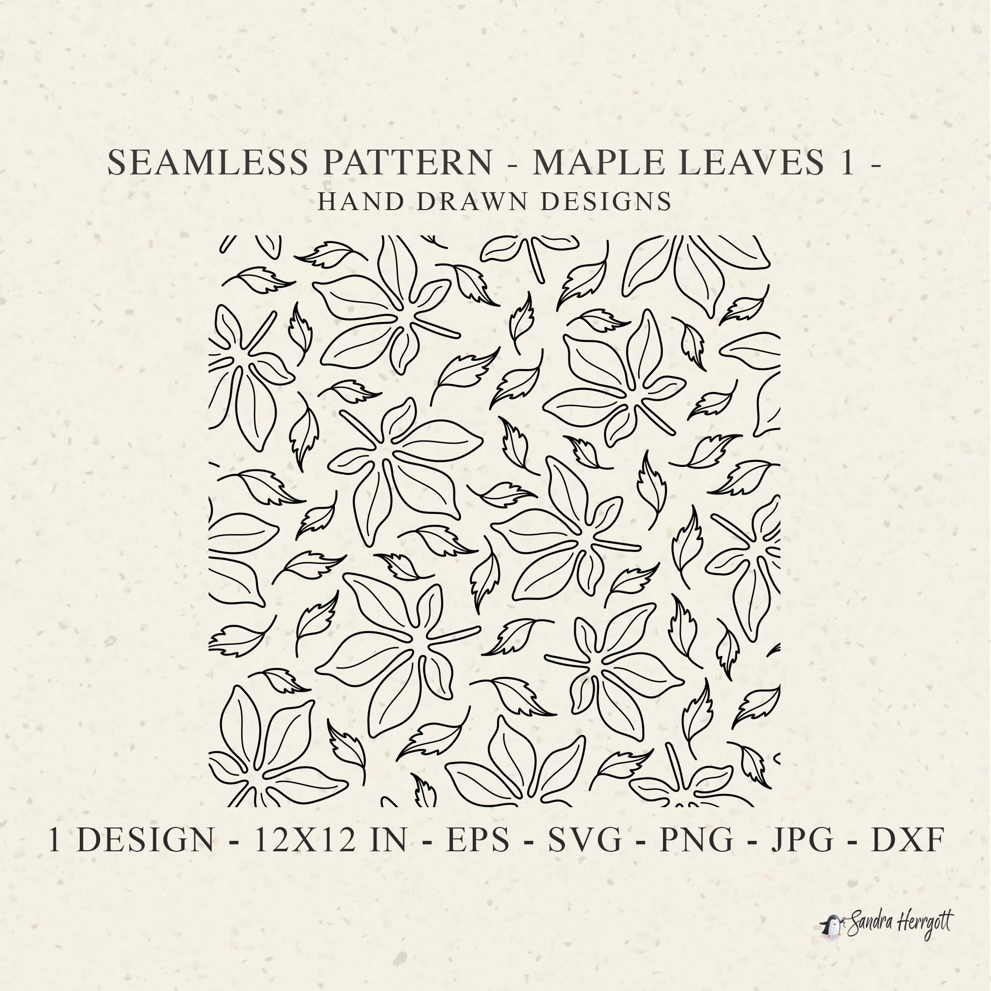 Maple Leaf Pattern Svg Dxf Png Eps Jpg Fall Cricut Autumn - Etsy