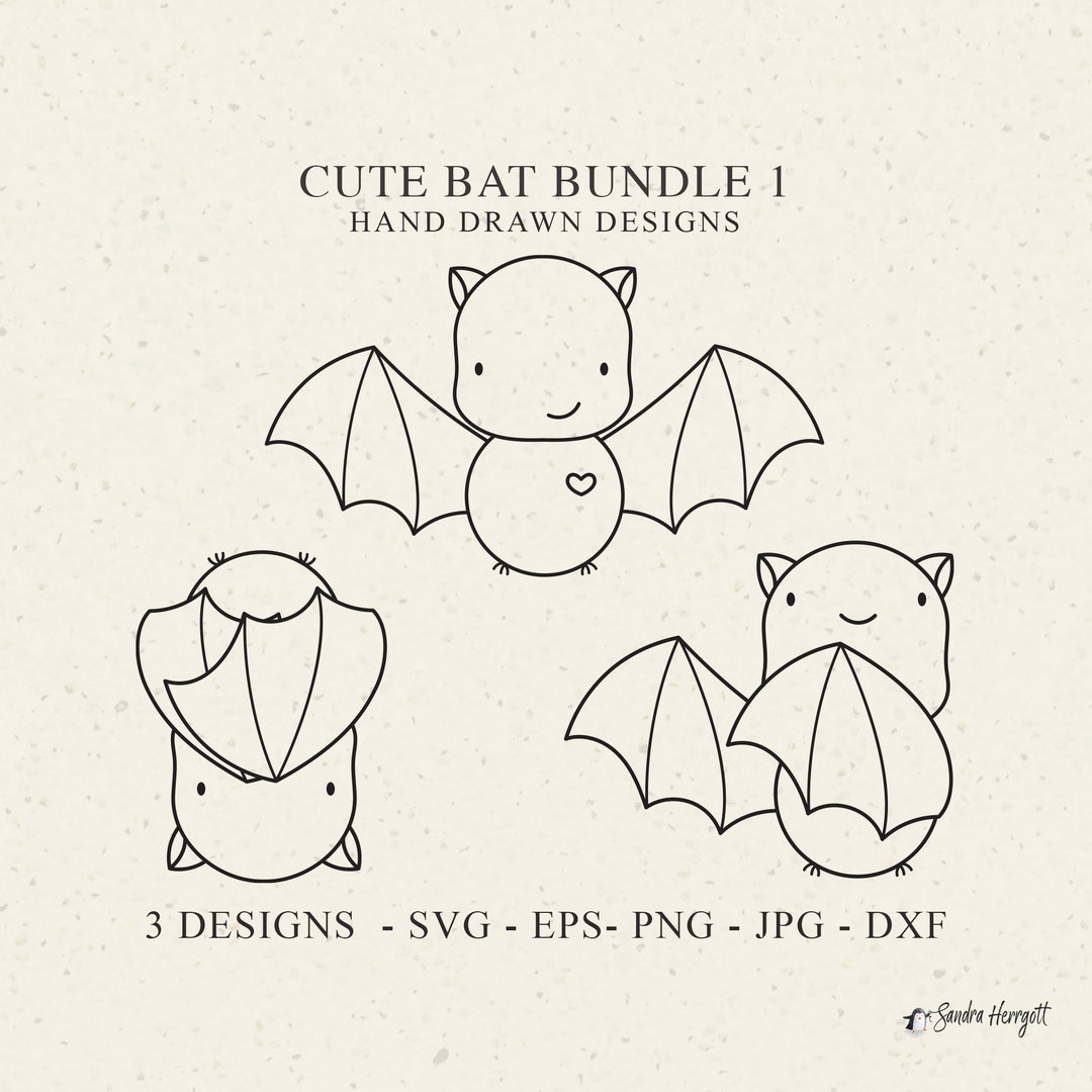 Cute Bat Plotter File Svg Dxf Png Eps Jpg Sweet Animal Cricut Star ...