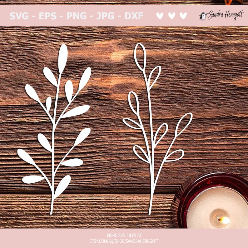 Greenery Plotter File Svg Dxf Png Eps Jpg Decorative Natural - Etsy