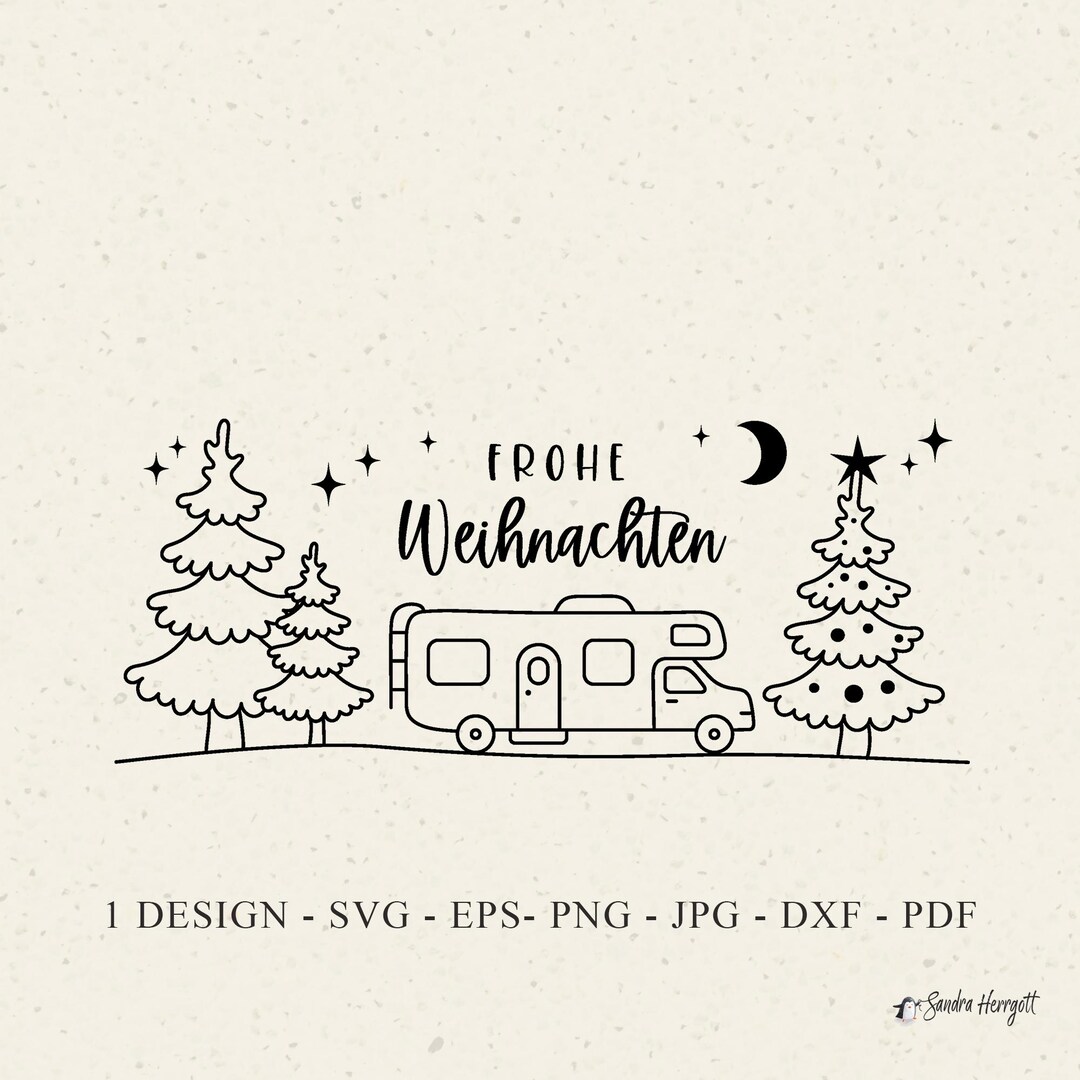 GERMAN Christmas Camper Van Plotter File Svg Dxf Png Eps Jpg Winter ...
