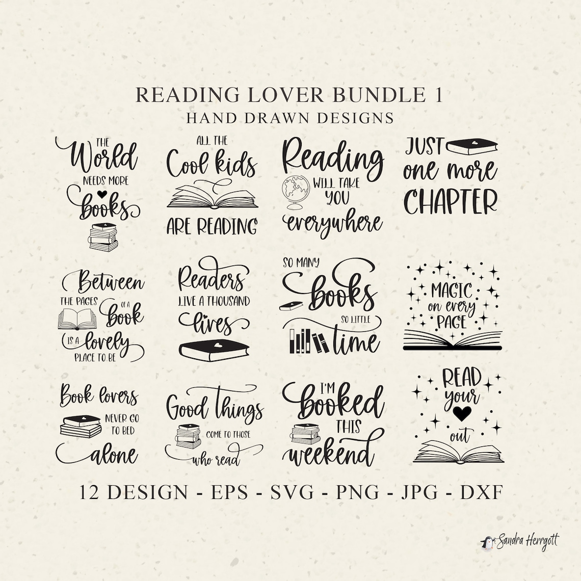 Reading Lover Plotter File SVG DXF PNG Book Cricut Silhouette - Etsy