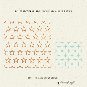 8 Star Seamless Pattern SVG Plotter File Dxf Png Eps Jpg Celestial ...