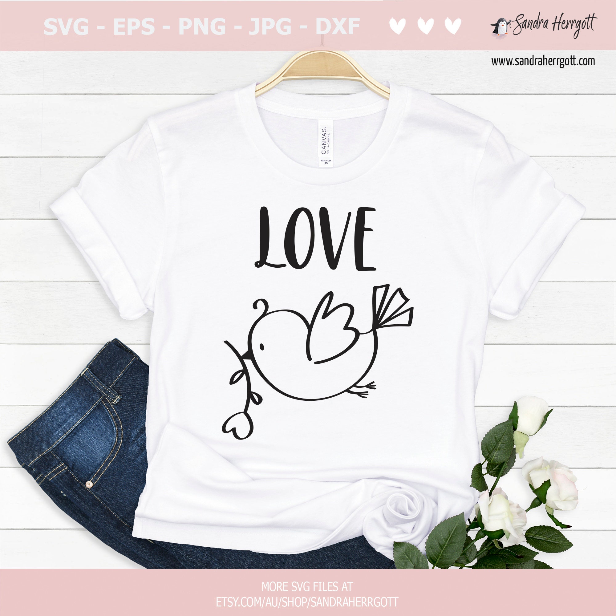 Kleiner Vogel Plotterdatei SVG DXF PNG Blume Baum Herz Frühling Cricut ...