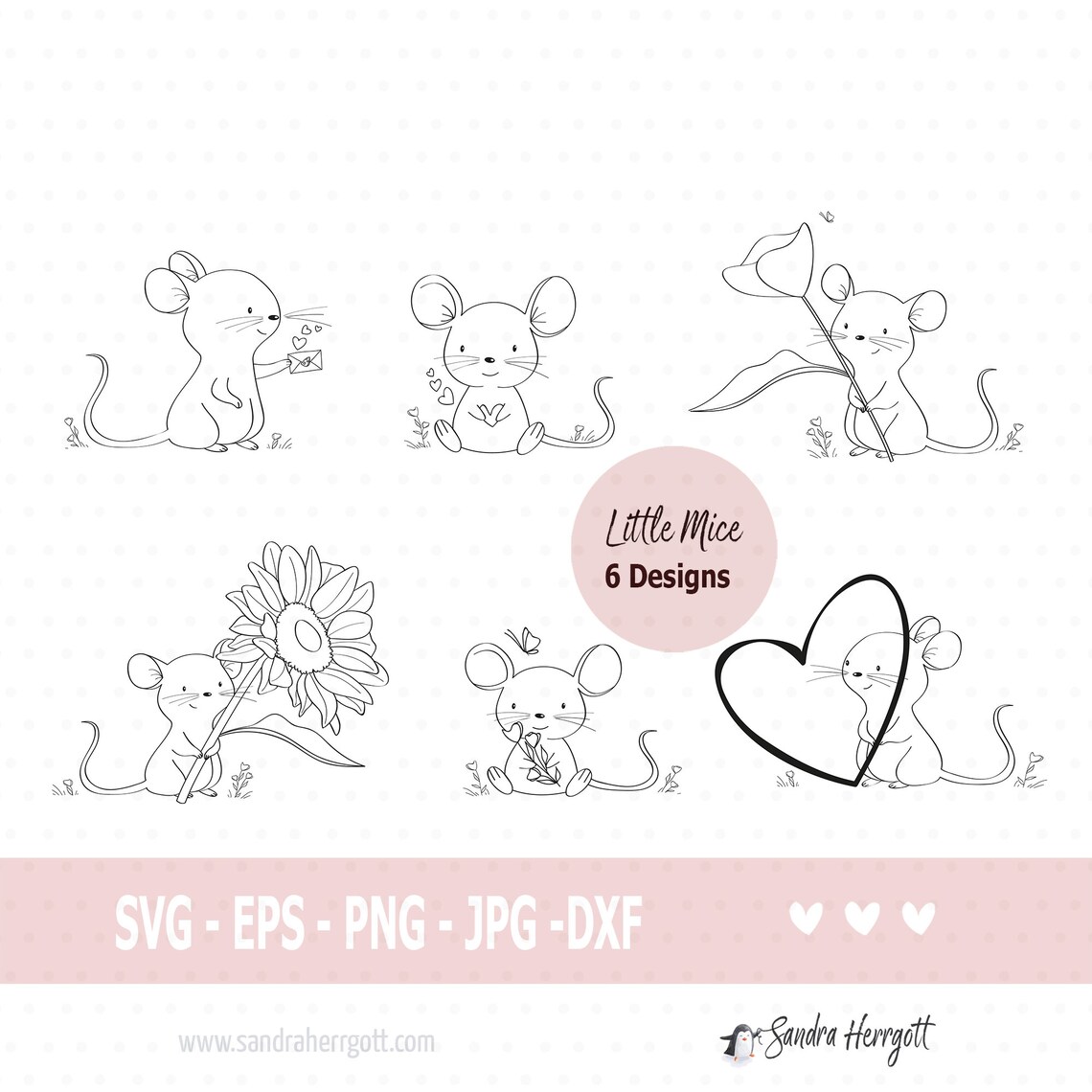 Little Mouse Svg Bundle Animals Cut File Cute Cutting File | Etsy