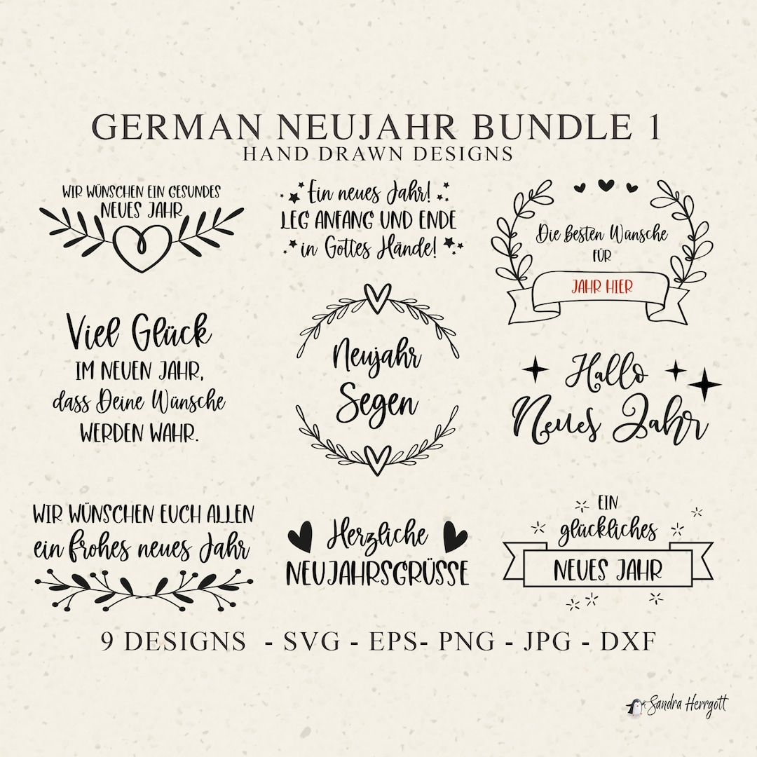 Plotterdatei Deutscher Neujahr Plotter Dxf Png Jpg Segen Cricut Banner Silhouette Clipart ...