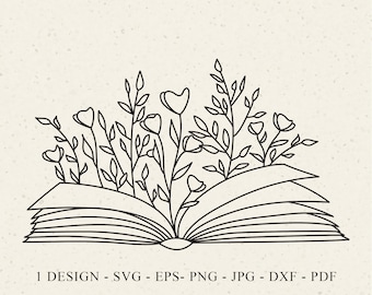 Reading Lover Plotter File SVG DXF PNG Book Cricut Silhouette Download ...