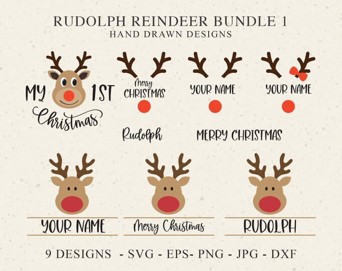 Girl Reindeer Face SVG DXF for Cricut, Christmas Reindeer Face, Girl ...