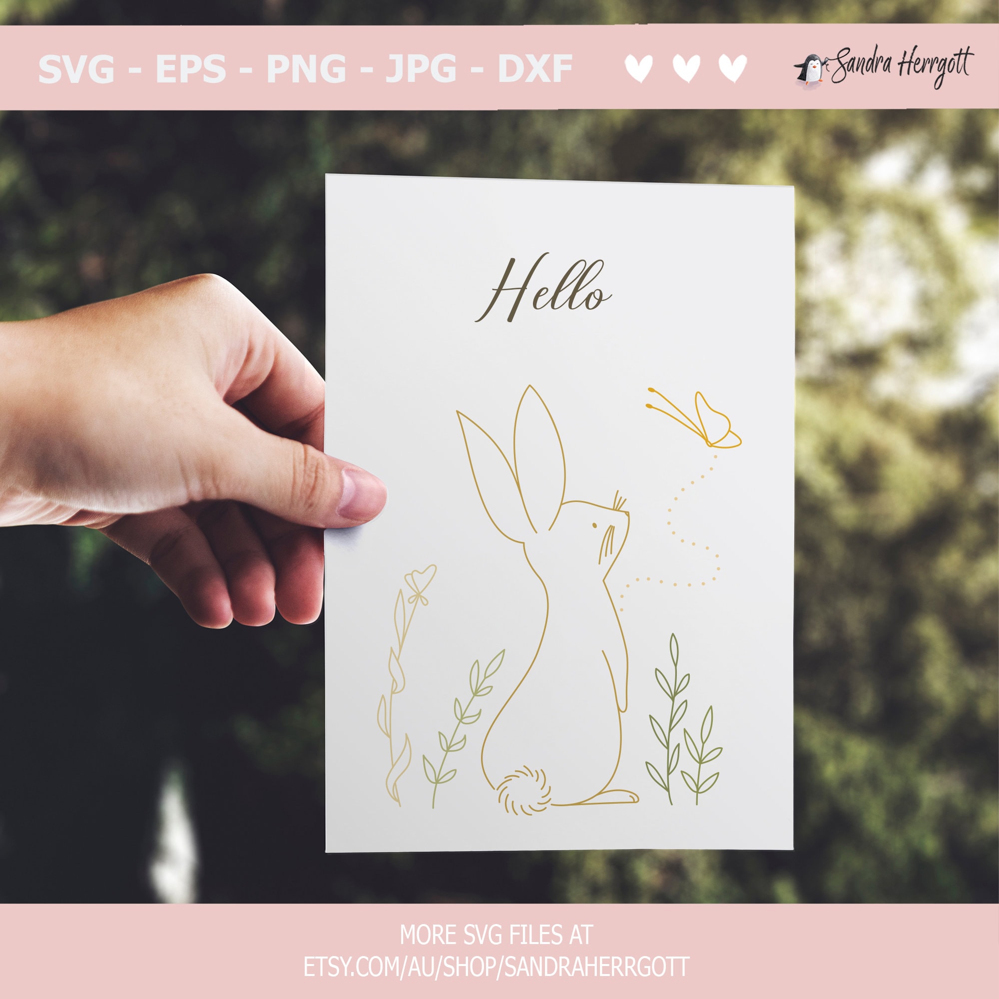 Bunny Plotter File Svg Dxf Eps Png Jpg Pdf Baby Animal Cricut - Etsy