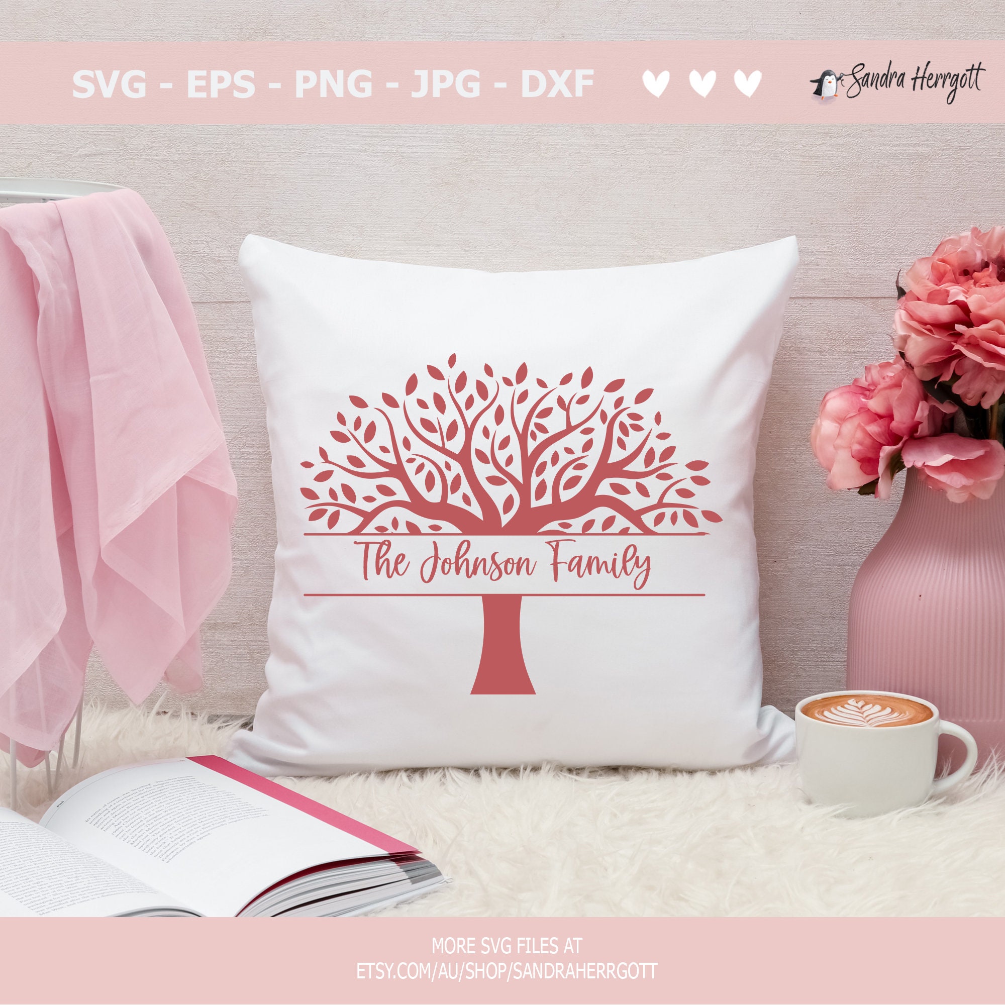 Split Tree Plotter File SVG DXF PNG Oak Cricut Family Olive - Etsy