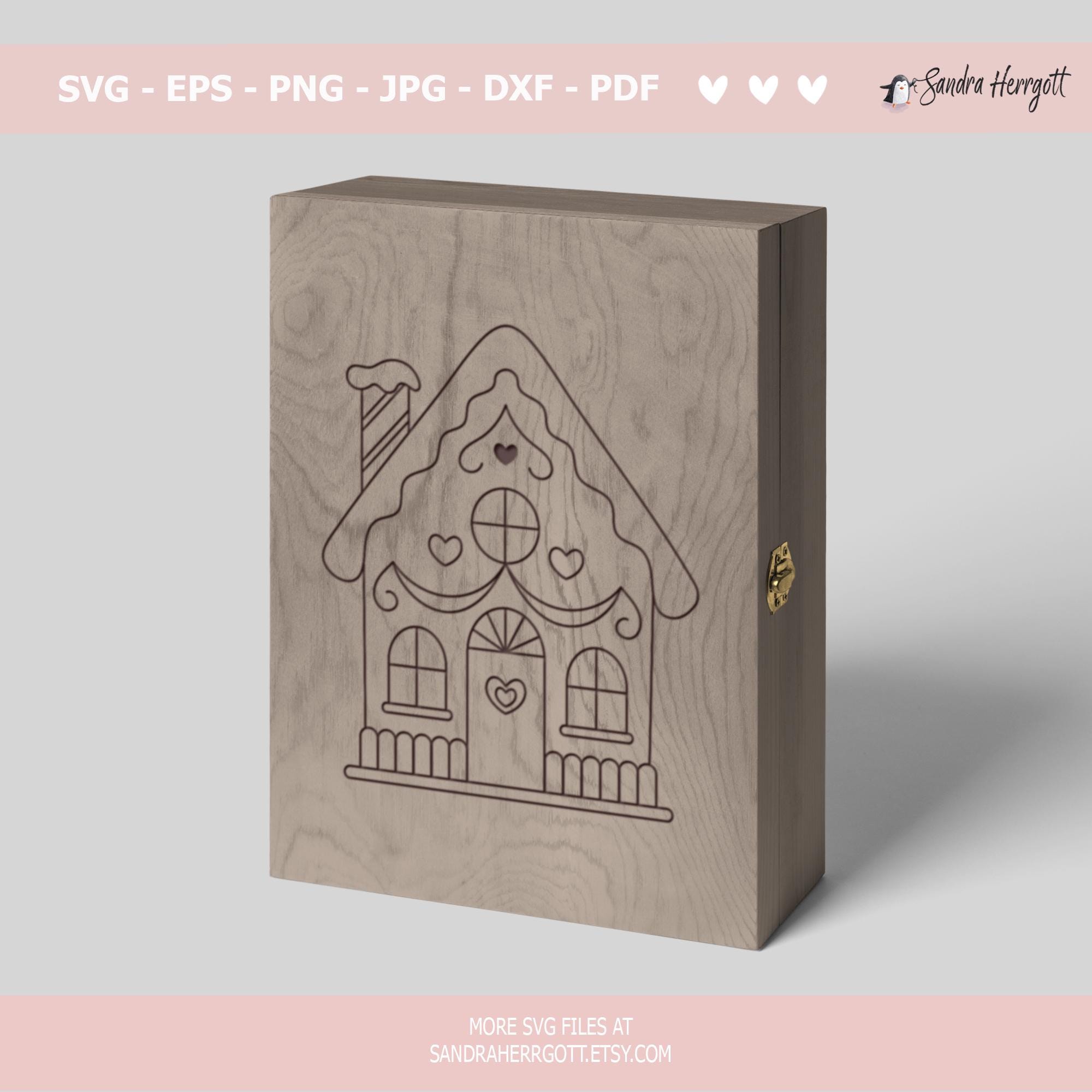 Ginger Bread House Plotter File Svg Dxf Png Jpg Cute Fairytale Cricut ...