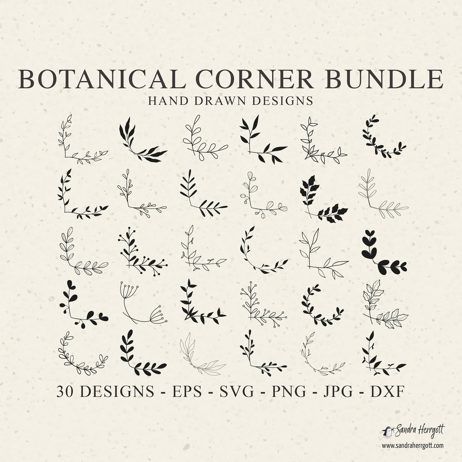 Botanical Corner Svg Bundle, Decorative Natural Leaf Corner Svg ...