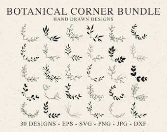 Corner Leaf Svg - Etsy