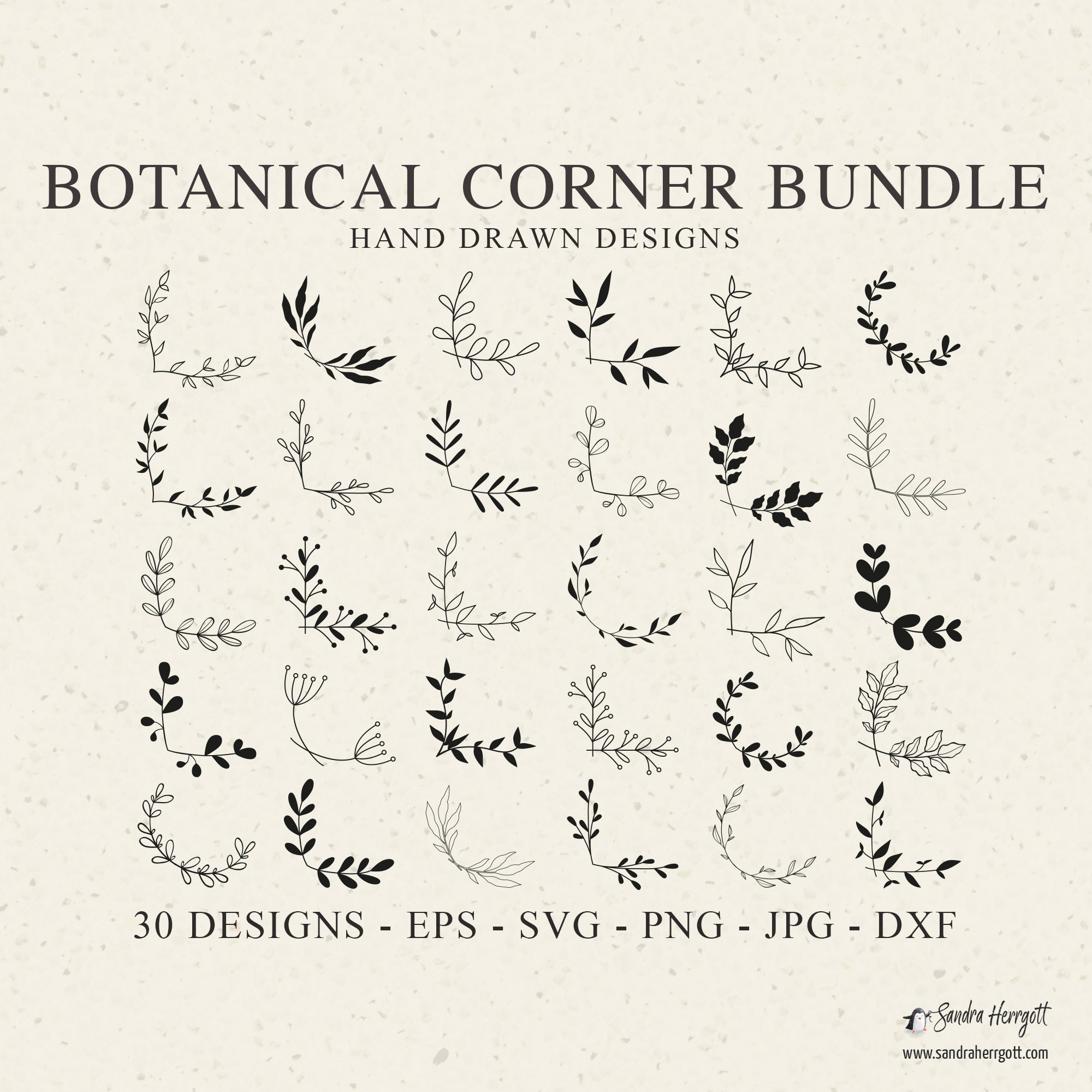 Botanical Corner Svg Bundle Decorative Natural Leaf Corner - Etsy