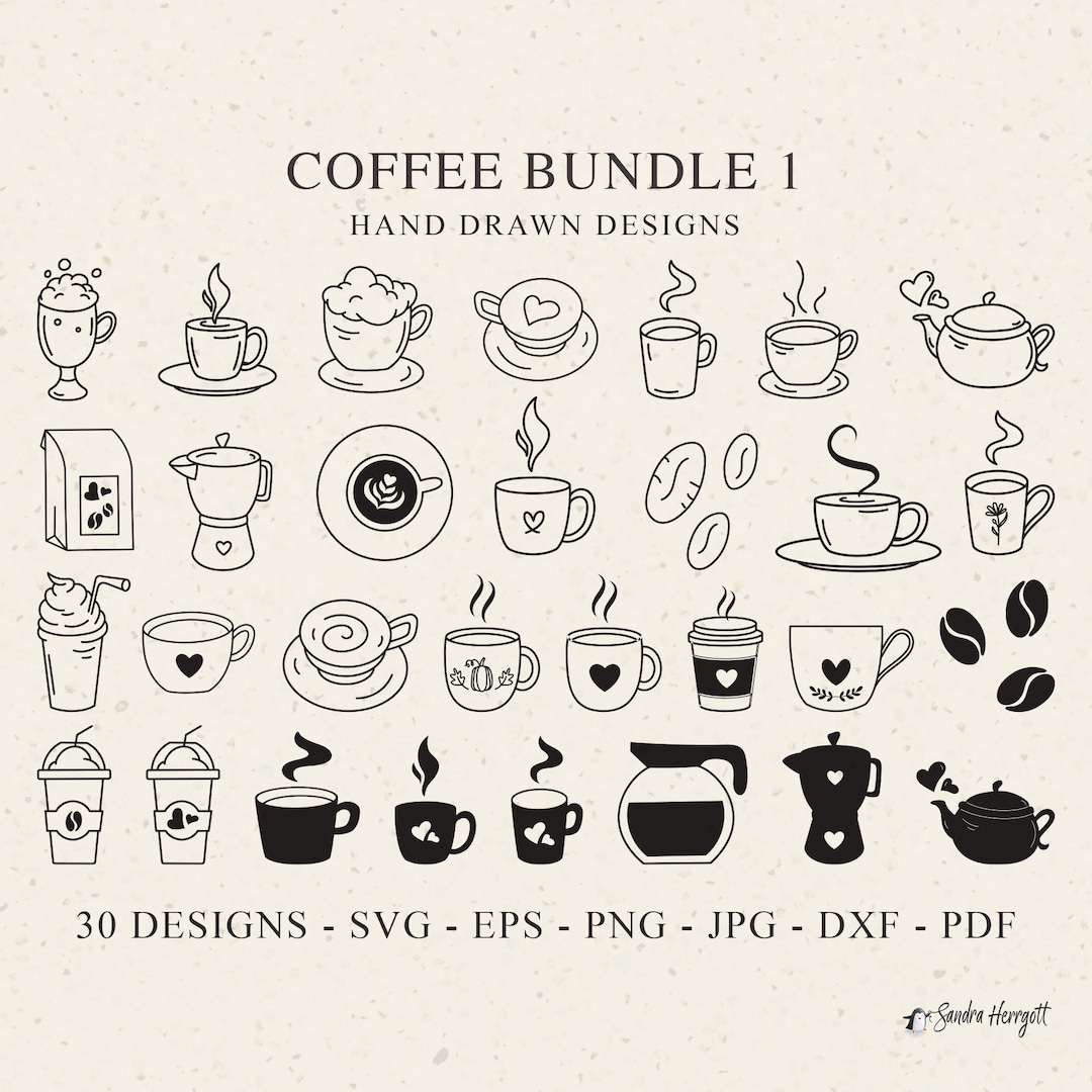 Coffee Cup Plotter File Svg Dxf Png Jpg Pdf Mug Lover Cricut Silhouette ...