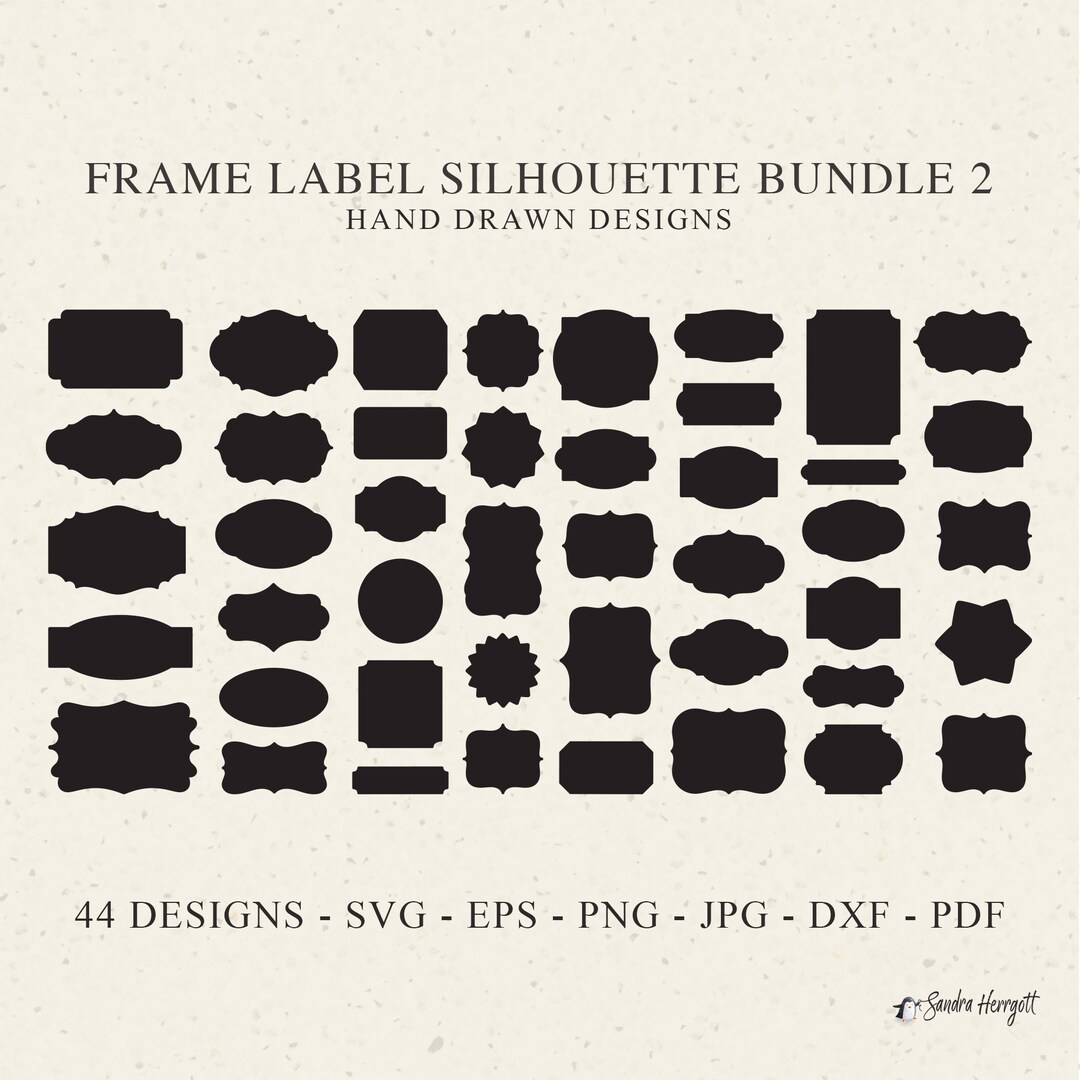 Frame Silhoette Label Template Plotter File Svg Dxf Png Eps Jpg Pdf ...