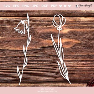 Wildflower Plotter File Svg Dxf Png Jpg Pdf Daisy Floral Cricut Flower ...