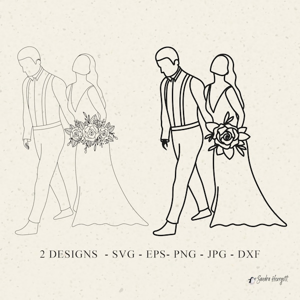 Plotter file coppia di sposi svg - Etsy Italia