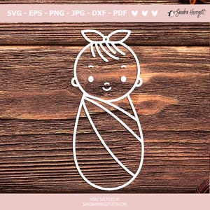 Wrapped Baby Plotter File Svg Dxf Png Eps Jpg Pdf Cute Child Cricut Boy ...