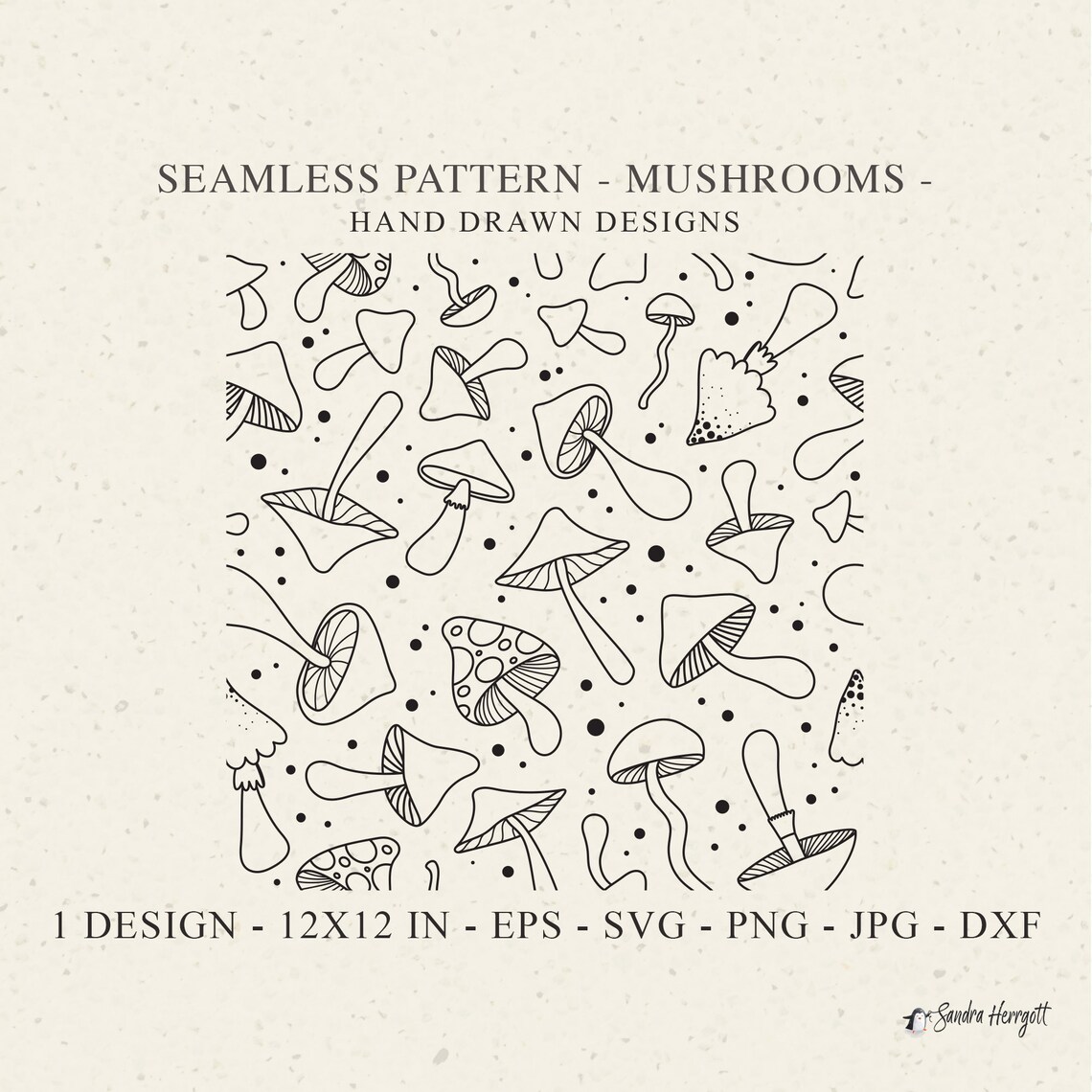 Mushroom Seamless Pattern Svg Dxf Png Jpg Sweet Fall Cricut - Etsy