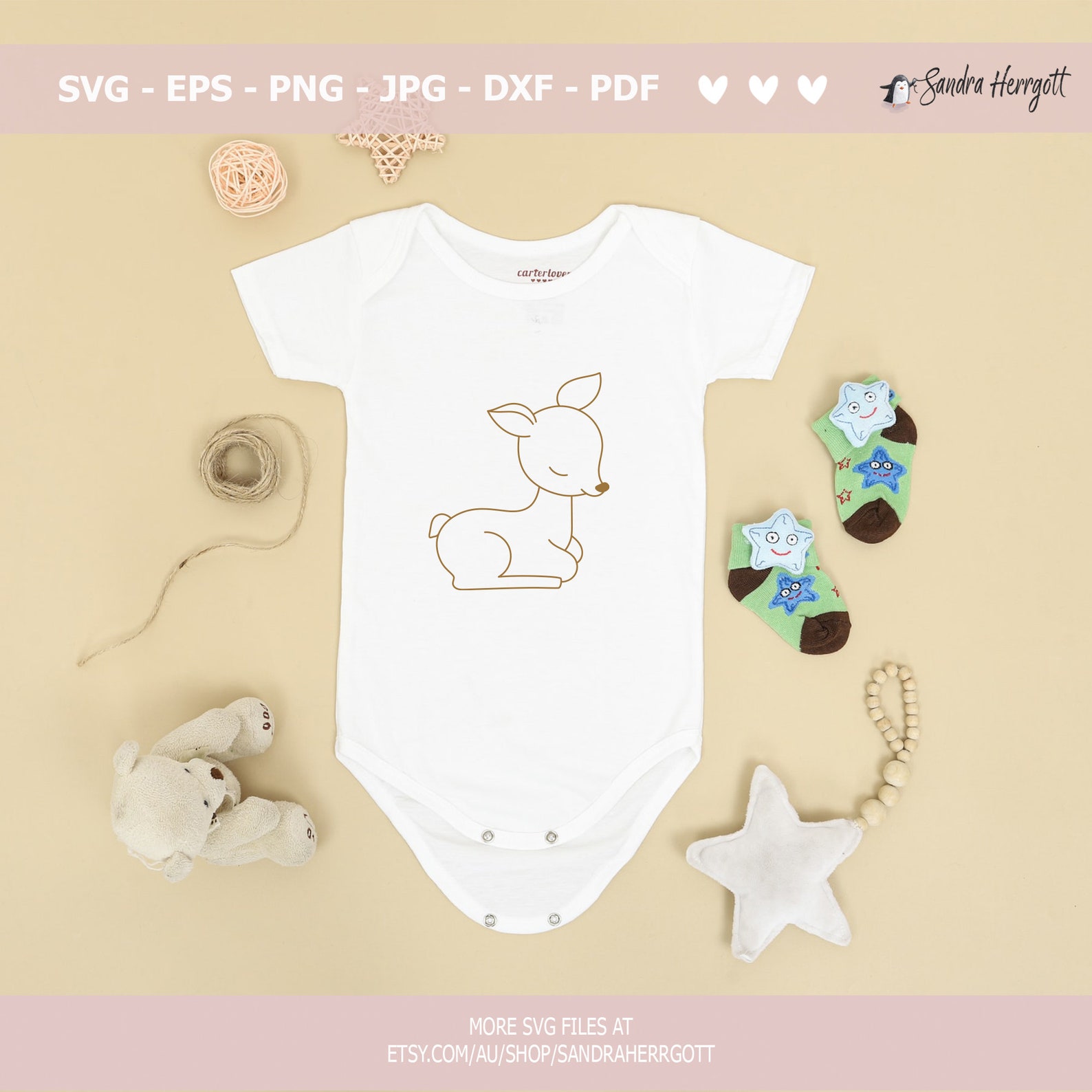 Deer Fawn Doe Plotter File Svg Dxf Png Jpg Pdf Forest Animal Cricut ...