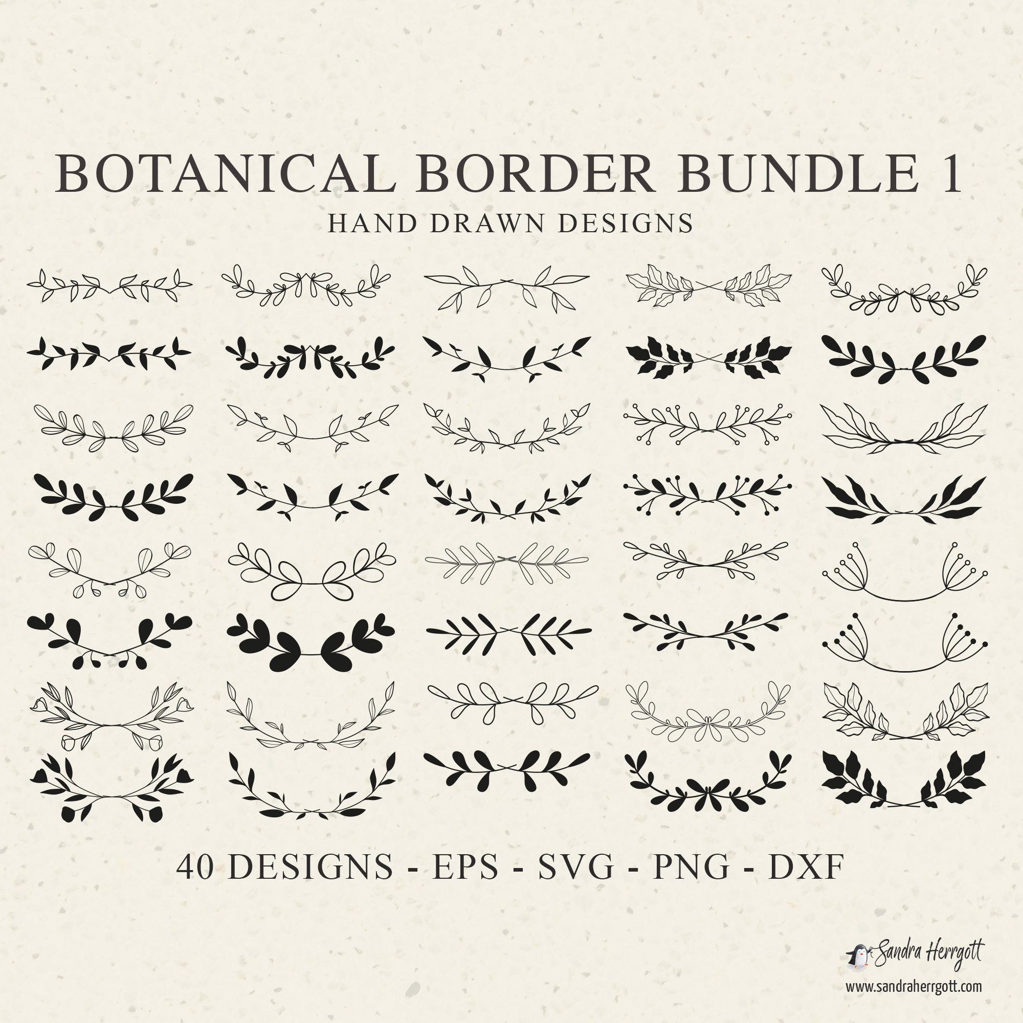 Botanical Border Svg Bundle Decorative Natural Leaf Border - Etsy Australia